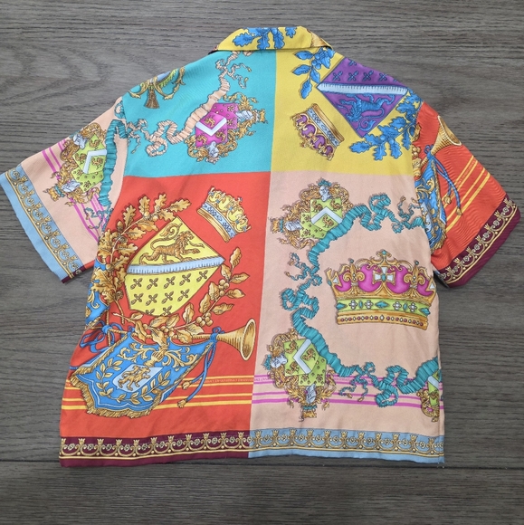 Versace | Shirts & Tops | Versace Multicolor Baroque Print Shirt | Poshmark